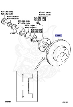 43512-22220 - Toyota - DISC, FRONT - Nengun Performance