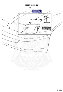 81520-20820 - Toyota - Lamp Assy, Front Turn Signal, Lh - Nengun ...