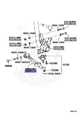 48068-17030 - Toyota - Arm Sub-assy, Front Suspension, Lower No.1 Lh ...