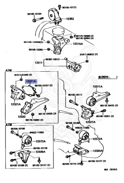 12371-10040 - Toyota - Insulator, Engine Mounting, Rear - Nengun ...