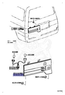 81561-26110 - Toyota - Lens, Rear Combination Lamp, Lh - Nengun Performance