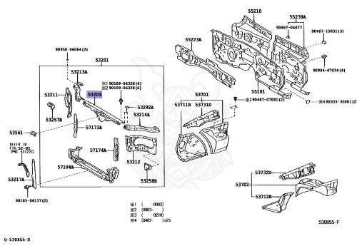 53205-30900 - Toyota - Support Sub-assy, Radiator, Upper - Nengun ...