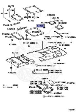 63329-26020-E0 - Toyota - Moulding, Sun Roof Opening Trim, No.2 ...
