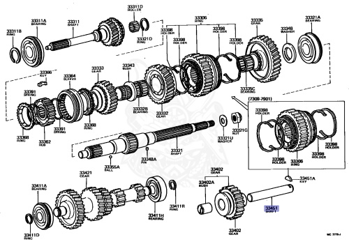 33451-36021 - Toyota - Shaft, Reverse Idler Gear - Nengun Performance
