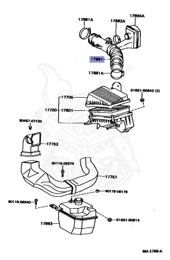17881-02040 - Toyota - Hose, Air Cleaner, No.1 - Nengun Performance