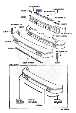 52521-17010 - Toyota - Retainer, Front Bumper, Upper Center - Nengun ...