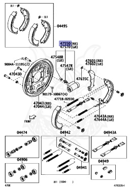 47550-BZ030 - Toyota - Cylinder Assy, Rear Wheel Brake (for Rh, Front ...
