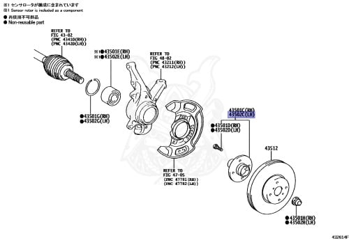 43502-52030 - Toyota - Hub Sub-assy, Front Axle, Lh - Nengun Performance