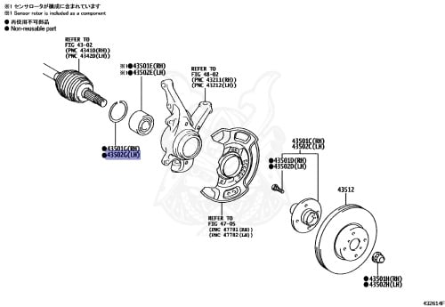 90521-80003 - Toyota - Ring, Hole Snap (for Front Axle Hub Lh) - Nengun ...