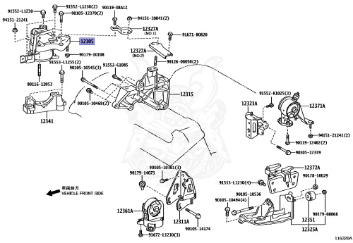 12305-31040 - Toyota - Insulator Sub-assy, Engine Mounting, Rh - Nengun ...