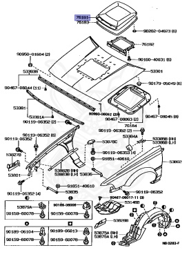76181-12900 - Toyota - Bulge, Hood - Nengun Performance