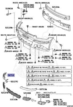 52712-52100-B0 - Toyota - Moulding, Front Bumper Side, Rh - Nengun ...