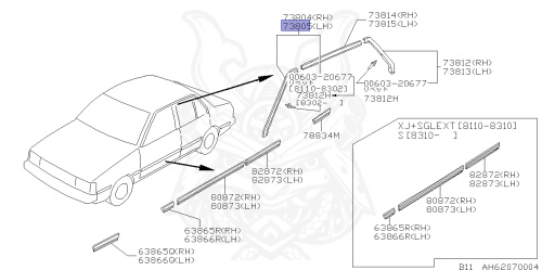 76813-01A25 - Nissan - MOLDING SET, ROOF DRIP LH - Nengun Performance