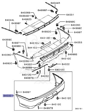 6410A617XA - Mitsubishi - Face Kit,rr Bumper - Nengun Performance