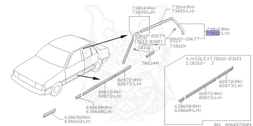 76817-01A25 - Nissan - MOLDING, ROOF DRIP REAR LH - Nengun Performance