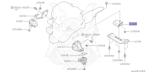 11320-AA001 - Nissan - Insulator, Engine Mounting Rear - Nengun Performance