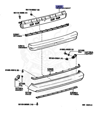 52023-14100 - Toyota - REINFORCEMENT SUB-ASSY, REAR BUMPER - Nengun ...