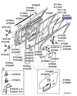 MR766900 - Mitsubishi - WEATHERSTRIP,FR DOOR OPENING,INR RH - Nengun ...