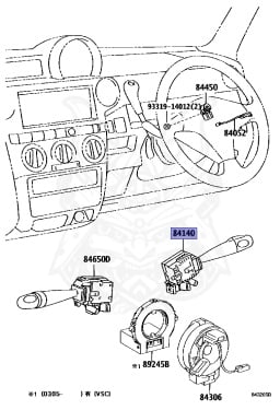 84140-42020 - Toyota - HEADLAMP DIMMER SWITCH ASSY - Nengun Performance