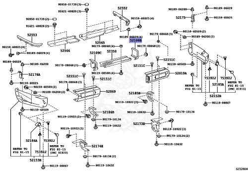 52108-60050 - Toyota - EXTENSION SUB-ASSY, REAR BUMPER SIDE, RH ...