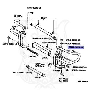 90112-10021 - Toyota - BOLT, ROUND HEAD SQUARE NECK - Nengun Performance
