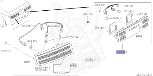 26540-40P00 - Nissan - LAMP ASSEMBLY, REVERSE - Nengun Performance