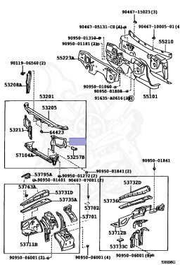 53203-22190 - Toyota - RADIATOR SUPPORT, LH - Nengun Performance