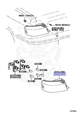 81561-2A030 - Toyota - LENS, REAR COMBINATION LAMP, LH - Nengun Performance