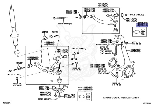43324-69015 - Toyota - Cover, Front Upper Ball Joint Dust, Lh - Nengun ...