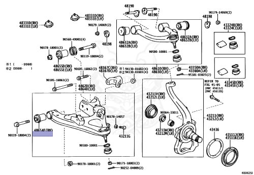 48654-60010 - Toyota - BUSH, FRONT LOWER ARM, NO.1 - Nengun Performance