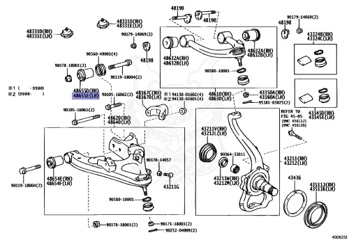48655-60010 - Toyota - BUSH, FRONT LOWER ARM, NO.2 - Nengun Performance
