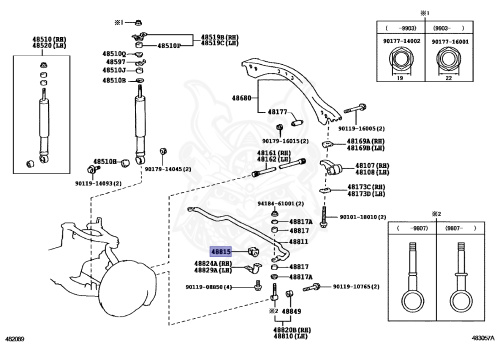 48815-60121 - Toyota - BUSH, FRONT STABILIZER BAR, NO.1 - Nengun ...