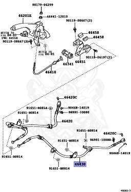 46430-17100 - Toyota - CABLE ASSY, PARKING BRAKE, NO.3 - Nengun Performance