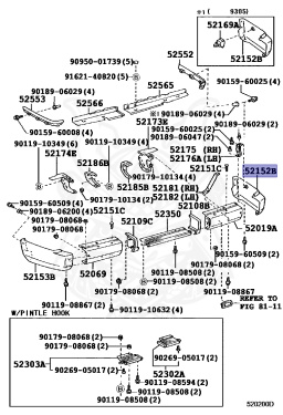 52106-60180-B3 - Toyota - EXTENSION, REAR BUMPER, RH - Nengun Performance