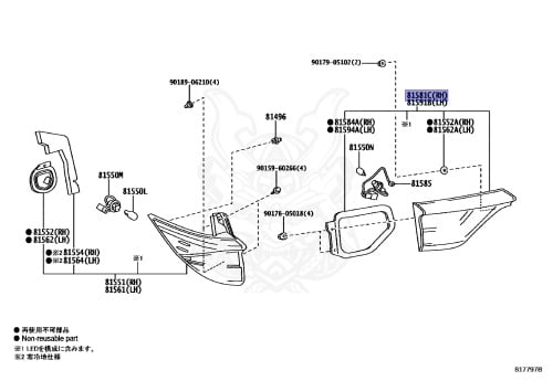 81581-28300 - Toyota - REAR LAMP LENS AND BODY, RH - Nengun Performance