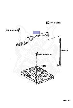 74404-14321 - Toyota - BATTERY HOLD DOWN CLAMP - Nengun Performance