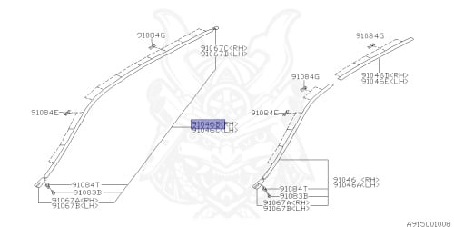 91012FA000 - Subaru - ROOF MOULDING, RIGHT - Nengun Performance