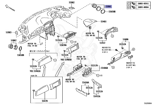 SU003-01940 - Toyota - INSTRUMENT PANEL REGISTER SUB-ASSY, NO.1 ...
