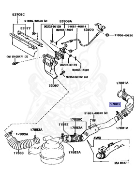 17881-58190 - Toyota - HOSE, AIR CLEANER, NO.1 - Nengun Performance