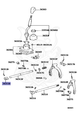 36315-35010 - Toyota - HEAD, TRANSFER GEAR SHIFT, NO.1 - Nengun Performance