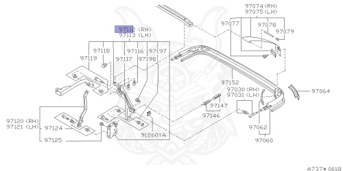 97112-46P25 - Nissan - RAIL KIT, FOLDING ROOF REAR RH - Nengun Performance