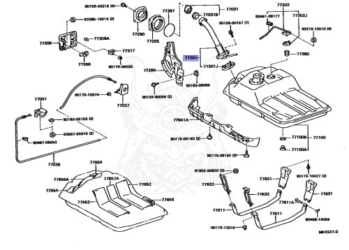77201-14280 - Toyota - FUEL TANK INLET PIPE SUB-ASSY - Nengun Performance