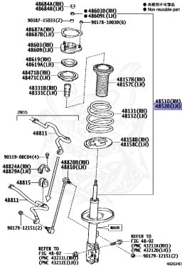 48520-80252 - Toyota - FRONT SHOCK ABSORBER ASSY, LH - Nengun Performance