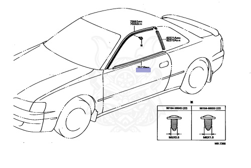 75712-12580 - Toyota - Moulding Assy, Front Door Belt, Lh - Nengun ...