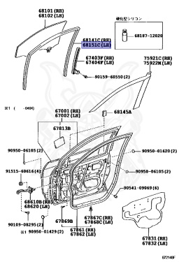 68151-12211 - Toyota - Run, Front Door Glass, Lh - Nengun Performance