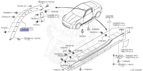 76837-CD000 - Nissan - FINISHER, FRONT PILLAR LH - Nengun Performance