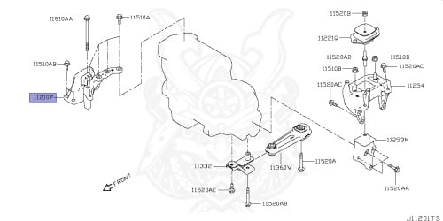 11210-4BB0B - Nissan - INSULATOR-ENGINE MOUNTING,RH - Nengun Performance