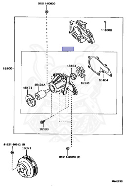 16110-19195 - Toyota - PUMP ASSY, WATER, W/O COUPLING - Nengun Performance