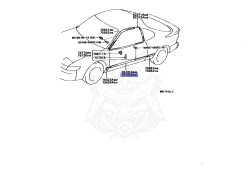 75732-20510 - Toyota - OUTER MOULDING, FRONT DOOR, LH - Nengun Performance