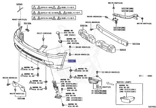 52119-53090-A0 - Toyota - COVER, FRONT BUMPER - Nengun Performance